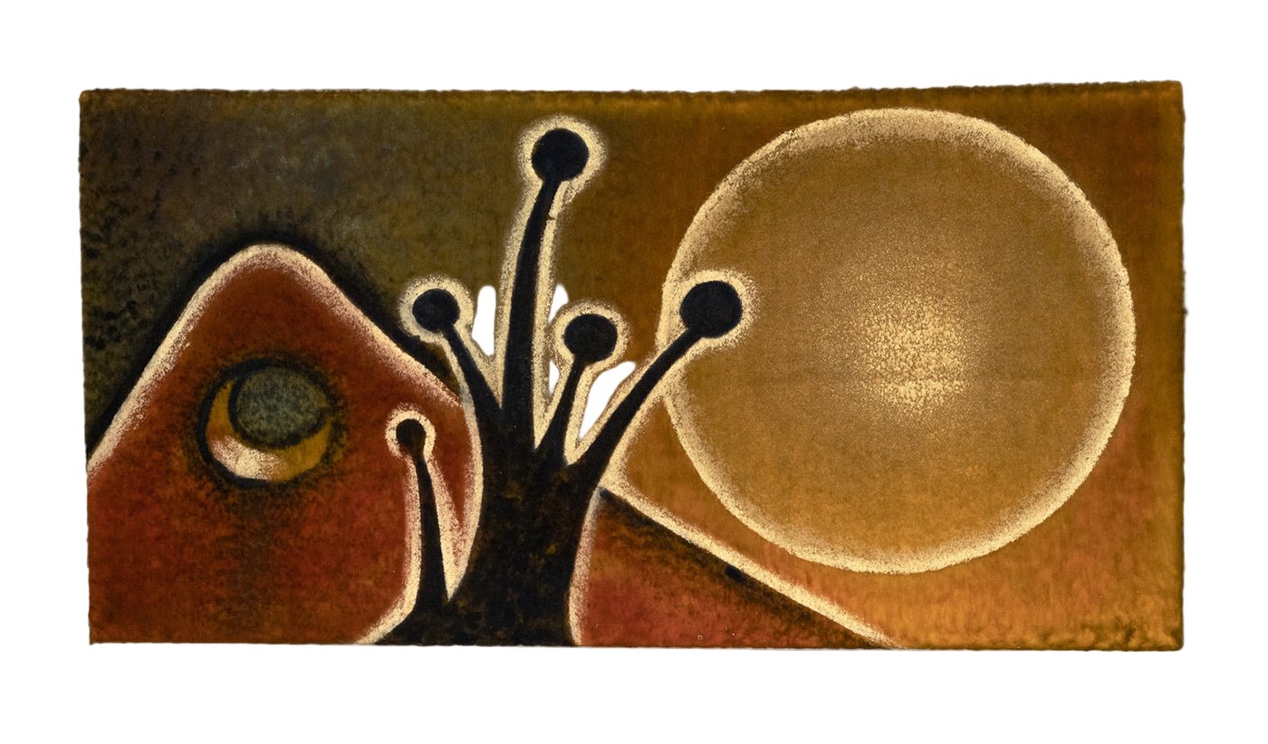 Landscape with Sun and Moon, 1970s, Textile Painting for sale at Pamono
