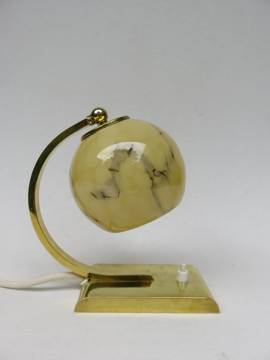 Art Deco Brass Bedside Table Lamps, Set of 2 for sale at Pamono