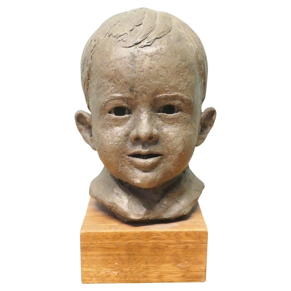 Model Bust of a Very Young Smiling Boy, 1940s for sale at Pamono