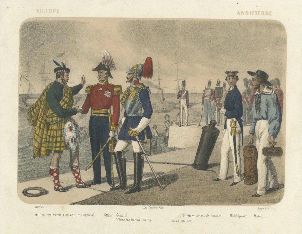 After Leloir, British and Scottish Costumes, Officers, Guards, and ...
