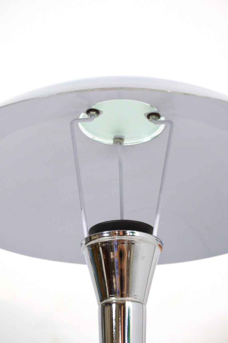 Art Deco Style Chrome and Glass Table Lamp, 1990s for sale at Pamono