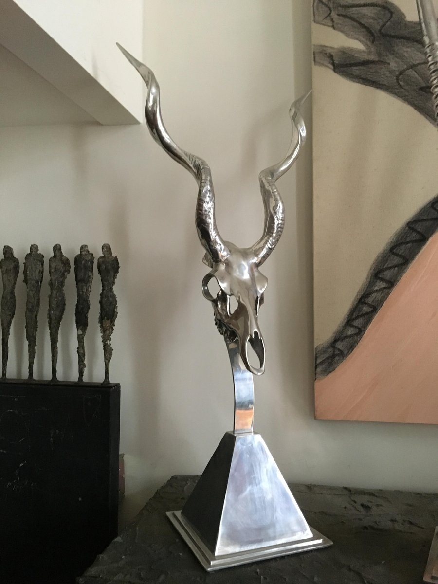 Arthur Court, Kudu Antelope Skull Sculpture on Pyramid Base, 1980s ...