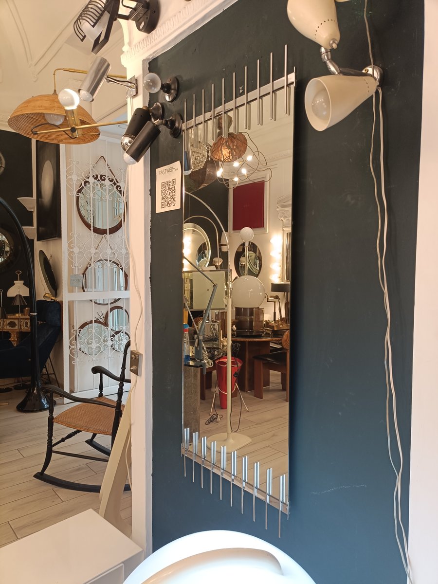 Vintage Italian Wall Mirror by Ettore Sottsass, 1950s for sale at Pamono