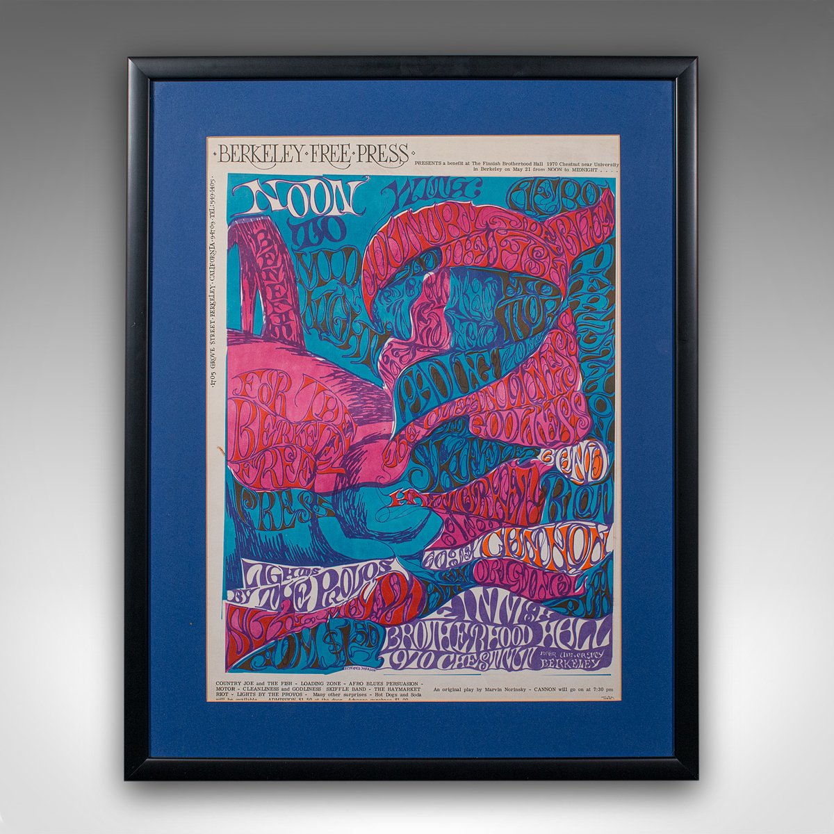 American Berkeley Free Press Original Concert Poster, 1970s for sale at ...