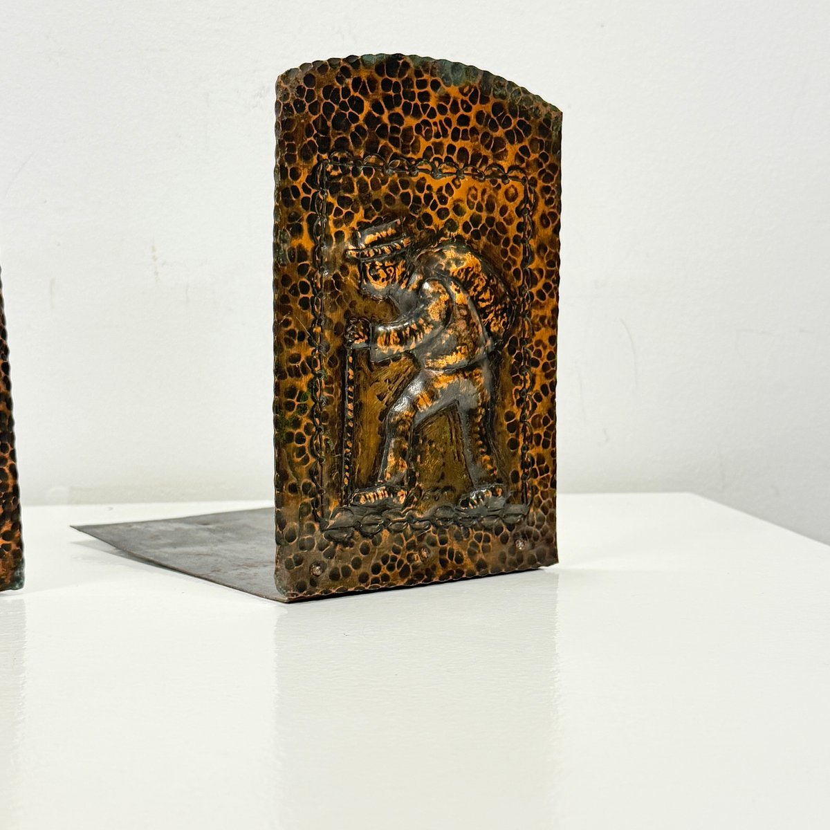 Art Nouveau Copper Bookends with Decorative Motifs, 1920s-1930s, Set of ...