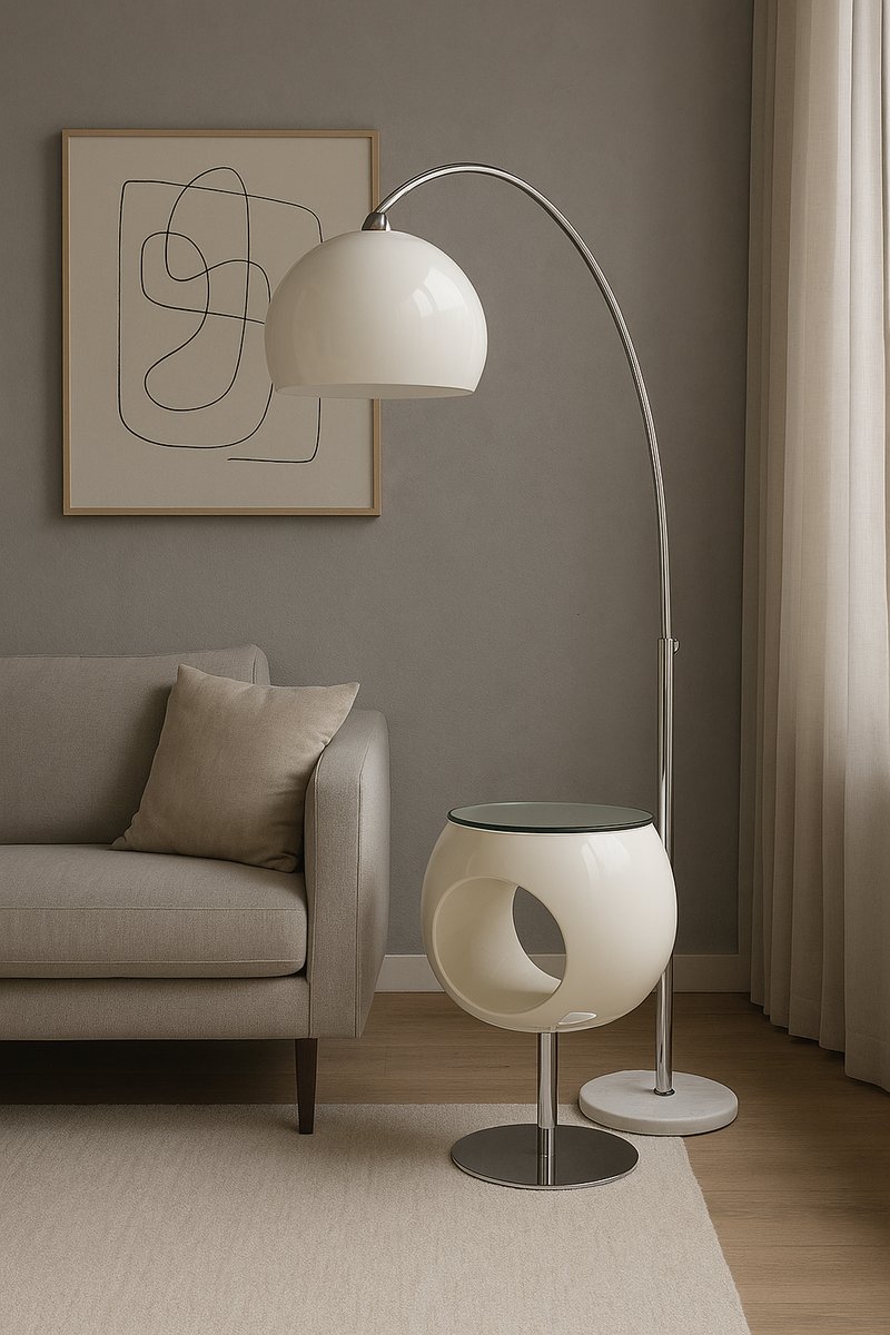 Arc Floor Lamp with Marble Base from Kare Design for sale at Pamono