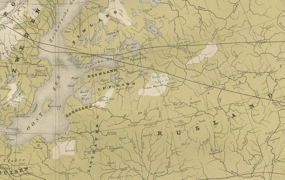 Physical Map of Europe by Frijlink & Van Otterloo, 1876 for sale at Pamono