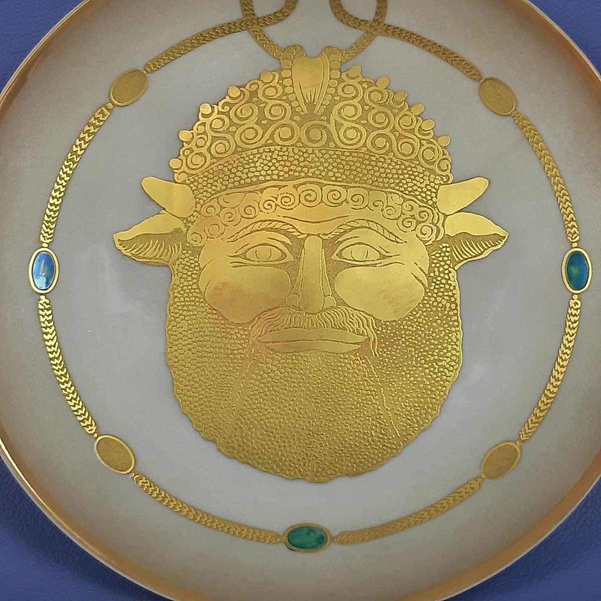 Etruscan 24 Karat Gold-Plated No. 1185 Plate from Morbelli Arte, 1981 ...