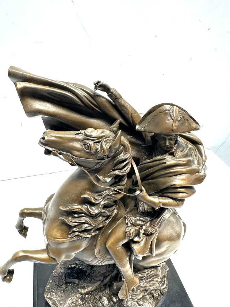 After Jacques-Louis David, Napoleon Bonaparte, Bronze on Black Marble ...