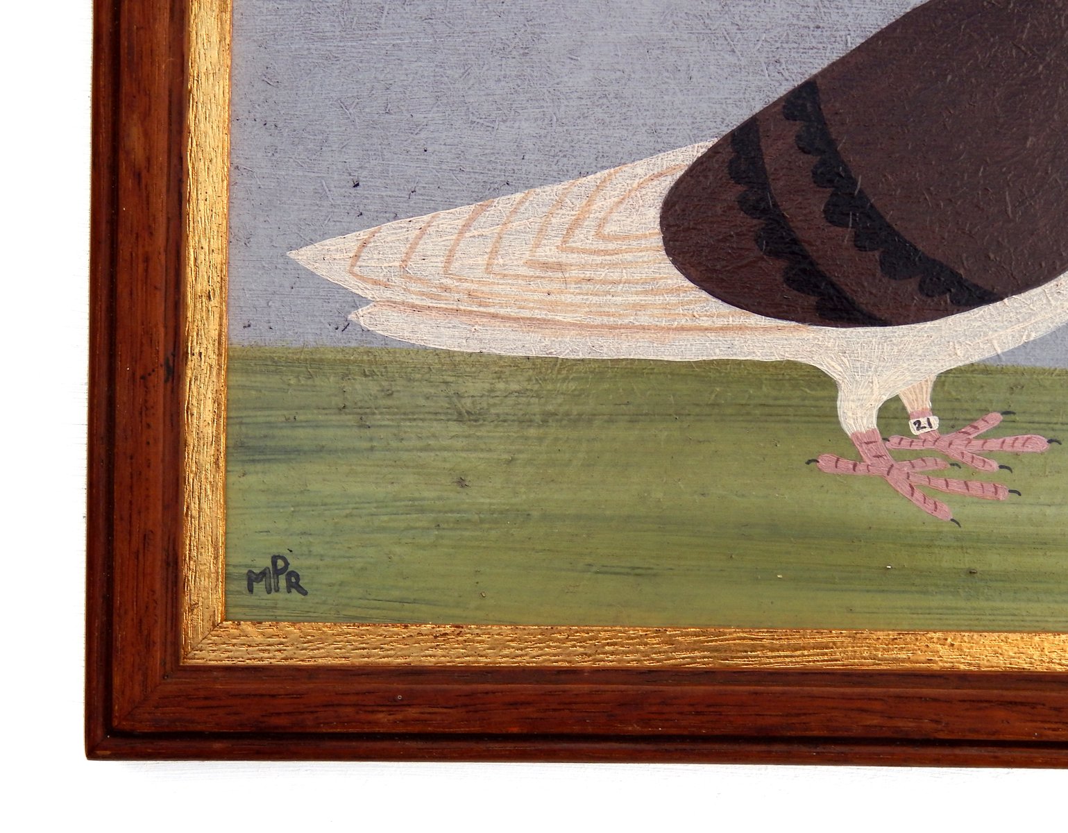 Matt Rix, Naive Style Racing Pigeon, Ölgemälde, gerahmt bei Pamono kaufen