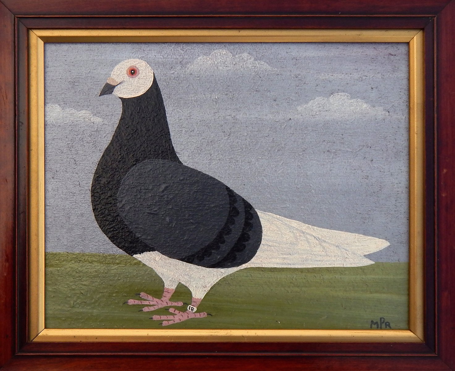 Matt Rix, Naïve Style Racing Pigeon, Oil Painting, Framed for sale at ...
