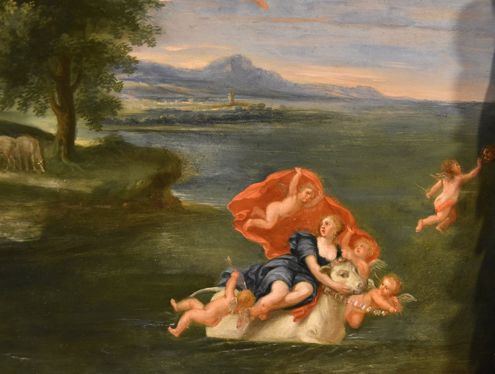 Seguace di Francesco Albani, Rapimento di Europa, 1700, Olio su tavola ...