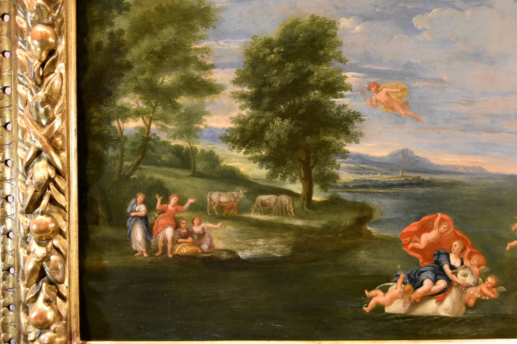 Seguace di Francesco Albani, Rapimento di Europa, 1700, Olio su tavola ...