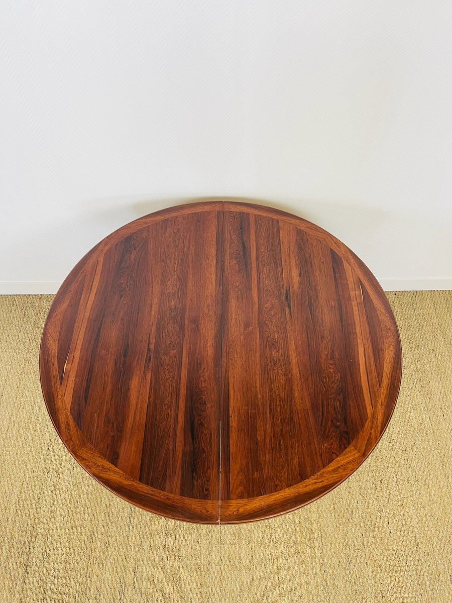 Scandinavian Round Extendable Dining Table in Rosewood, 1960s for sale ...