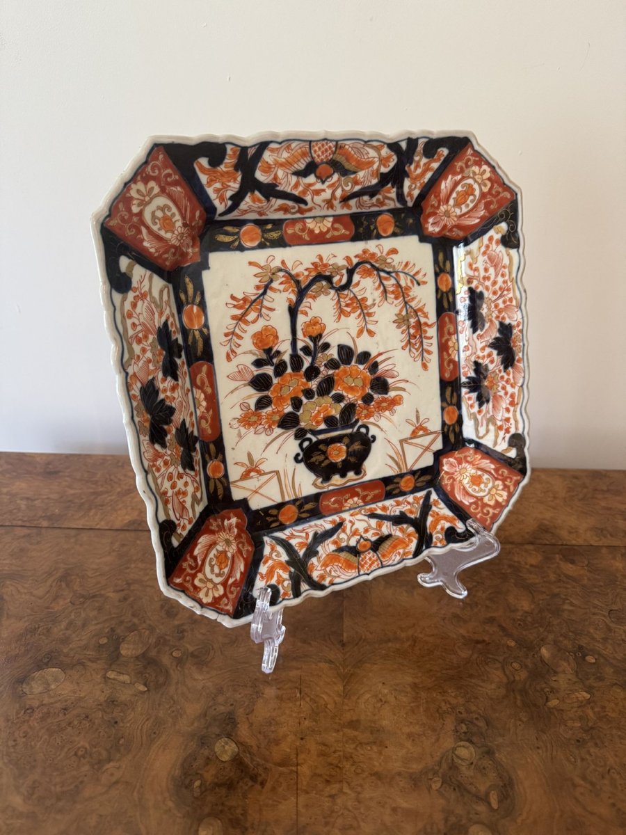 Antique Japanese Square Imari Plate, 1900 for sale at Pamono