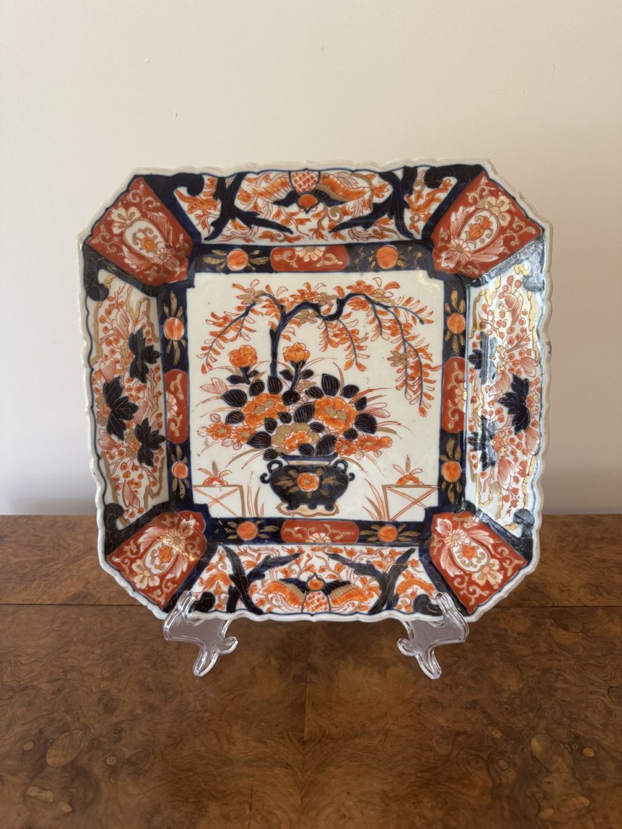 Antique Japanese Square Imari Plate, 1900 for sale at Pamono