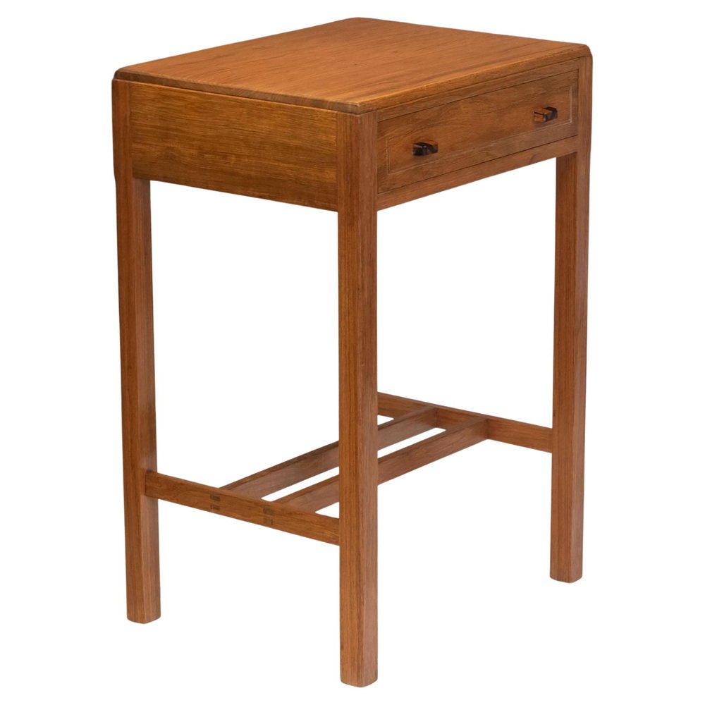 Cotswold School Walnut and Ebony Side Table with Drawer, 1930s for sale ...