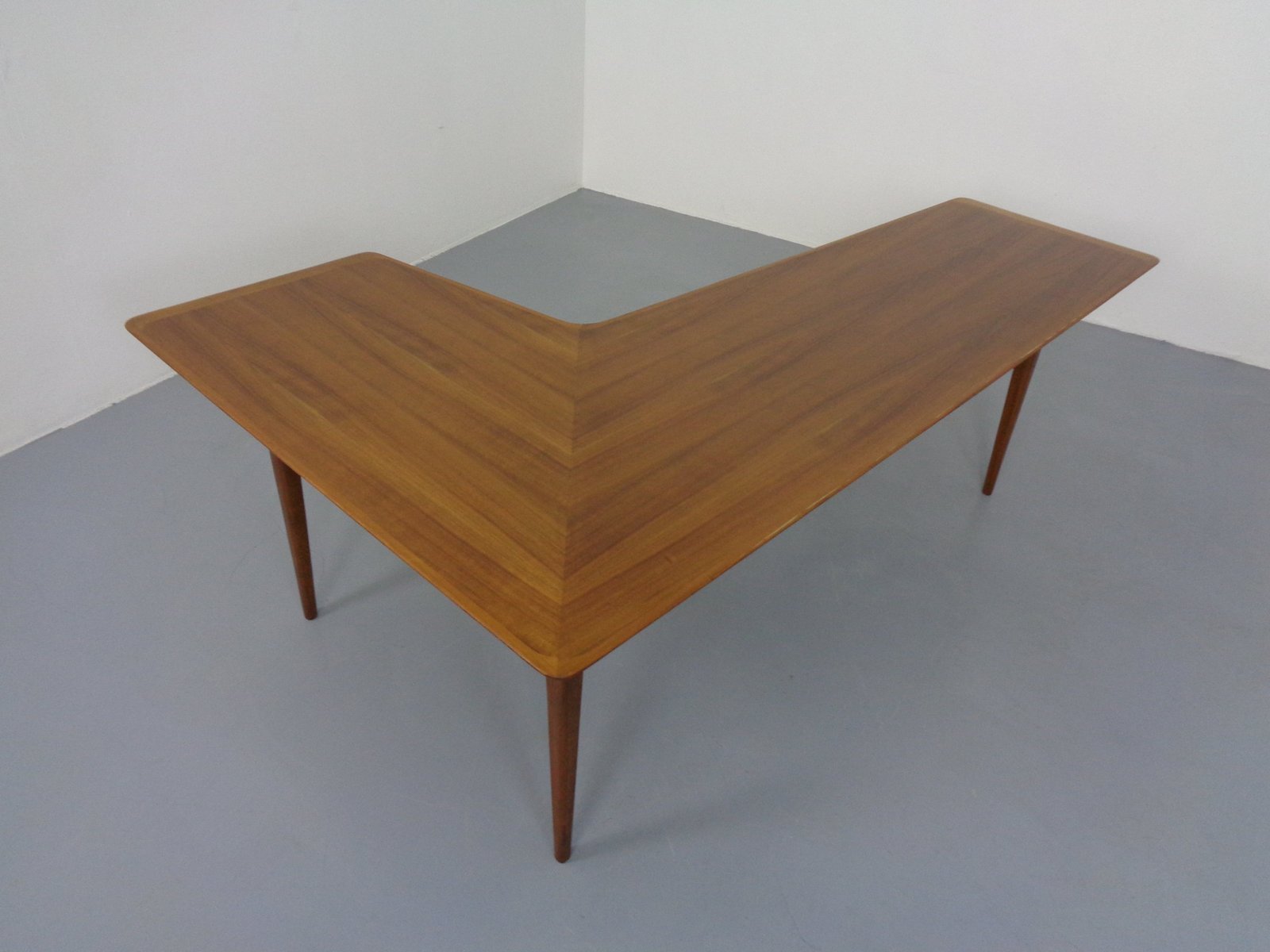 Large Danish Boomerang Teak Coffee Table, 1960s for sale at Pamono