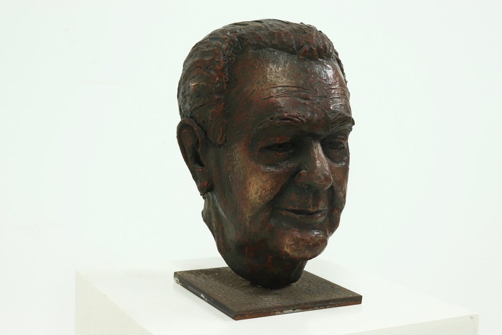 Vintage Sculpted Clay Bust, 1970s for sale at Pamono