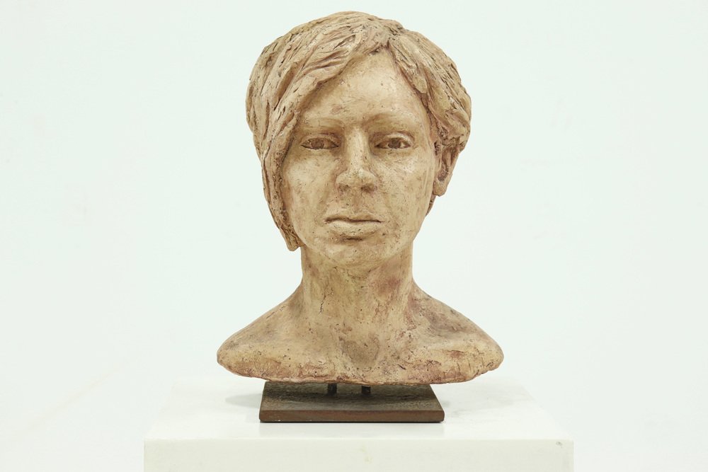 Sculpted Clay Female Bust, 1970s for sale at Pamono