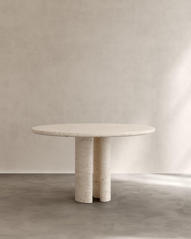 Hand-Crafted Isola Dining Table II in Cappuccino Limestone by Paloma ...