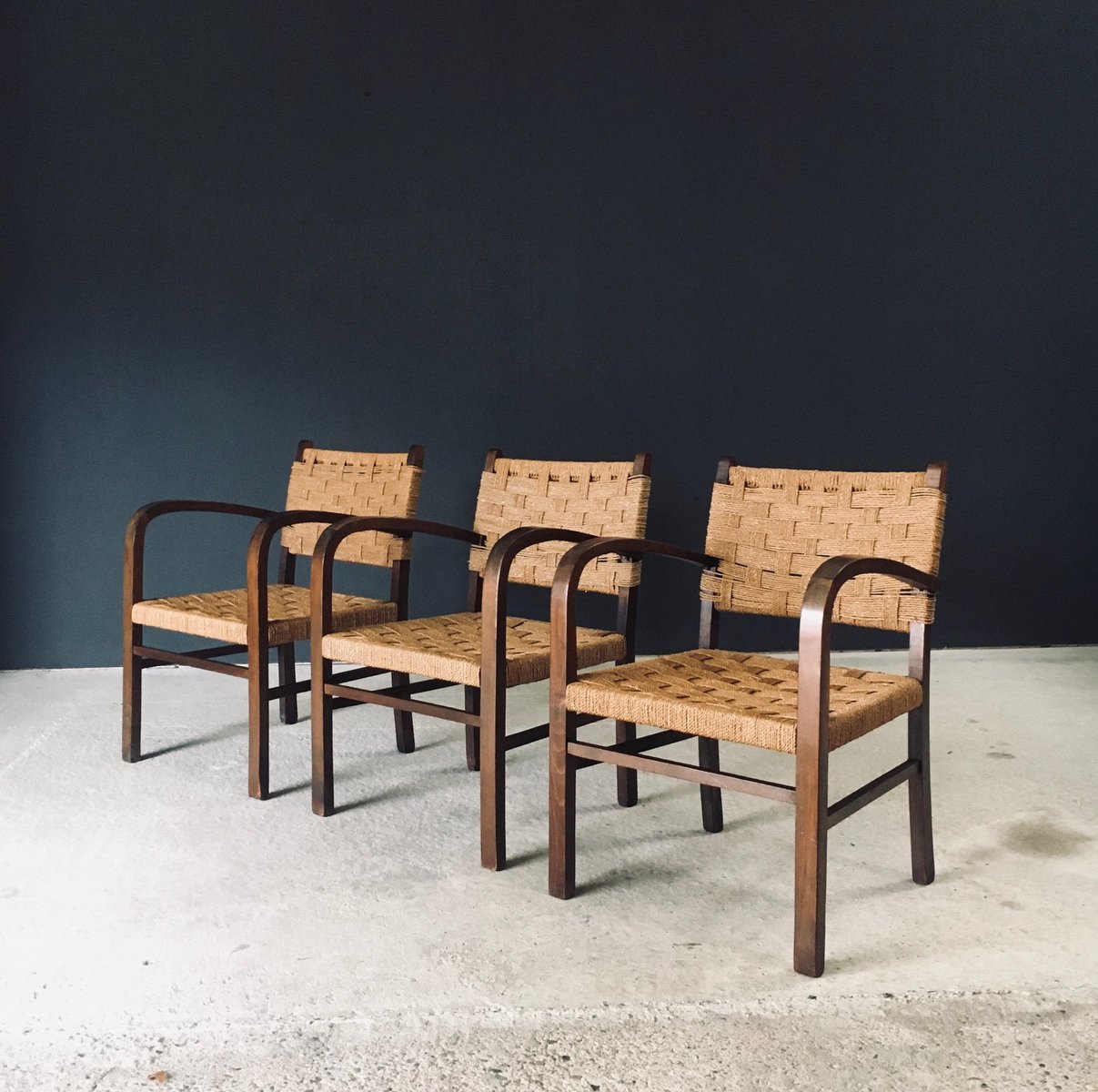 Modernistische Bauhaus Sessel aus Seil von Erich Dieckmann, Deutschland ...