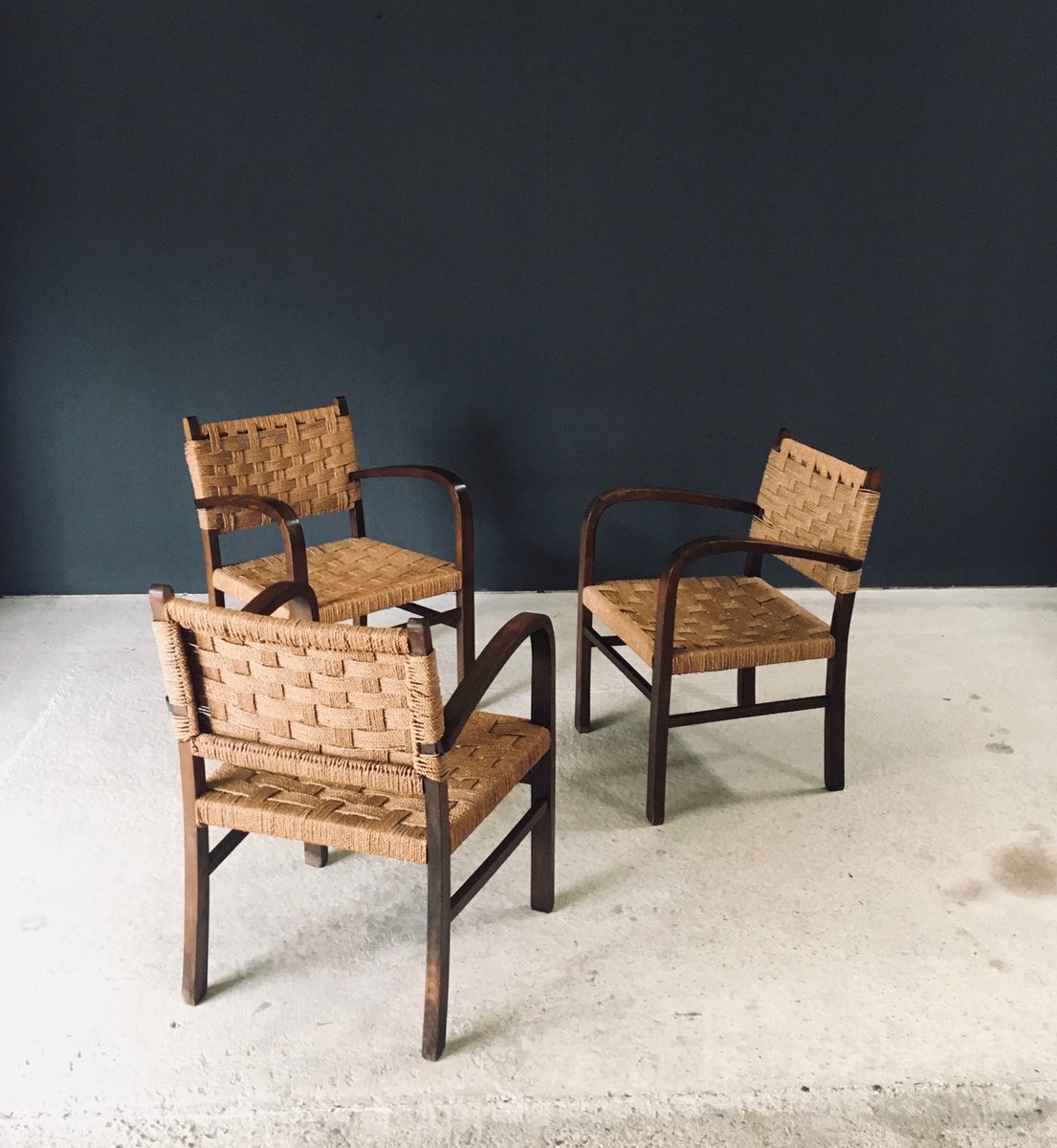 Modernistische Bauhaus Sessel aus Seil von Erich Dieckmann, Deutschland ...
