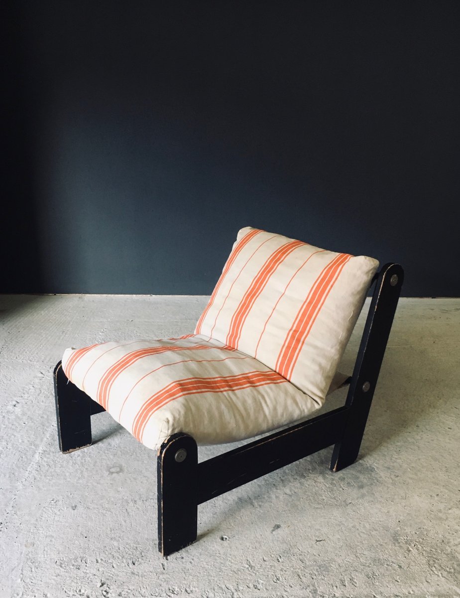 Vintage Low Lounge Chair, 1970s for sale at Pamono