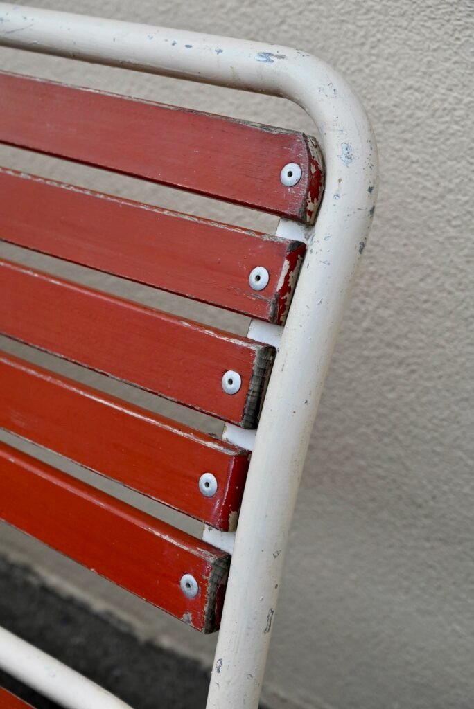 Vintage Industrial 2-Tone Folding Bench, 1960s for sale at Pamono