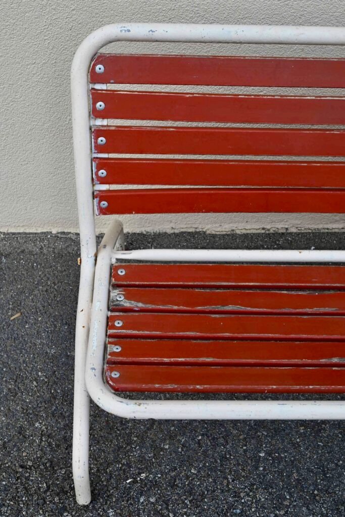 Vintage Industrial 2-Tone Folding Bench, 1960s for sale at Pamono