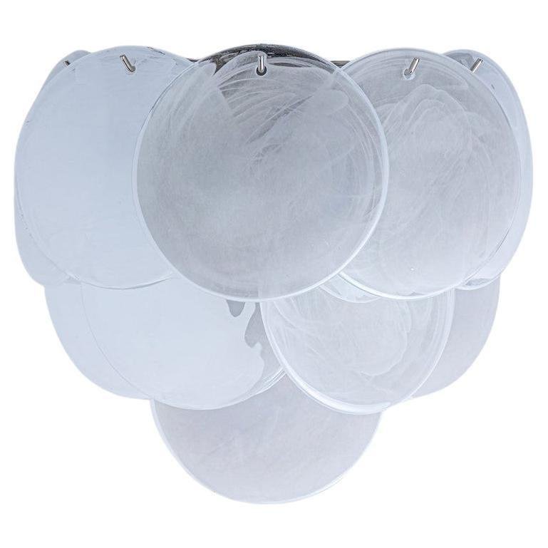 Large White Murano Glass Discs and Chrome Wall Light, Italy, 1970s for ...