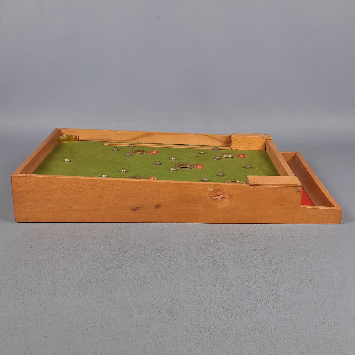 Antico flipper Bagatelle in legno e stoffa verde di FFGG, inizio '900 ...