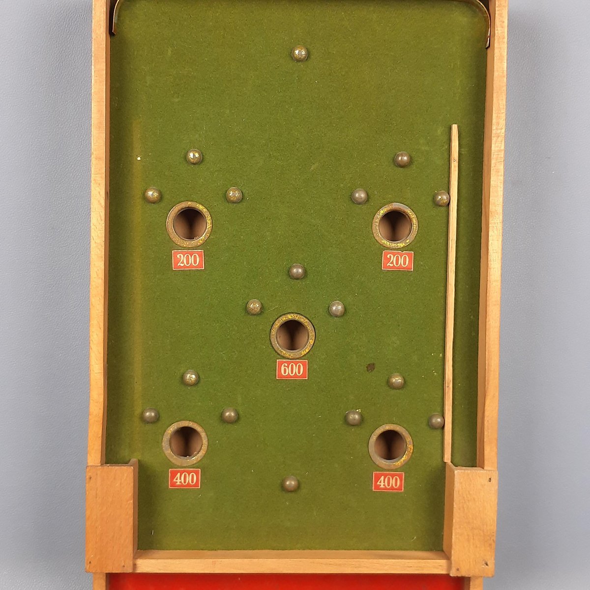 Antico flipper Bagatelle in legno e stoffa verde di FFGG, inizio '900 ...