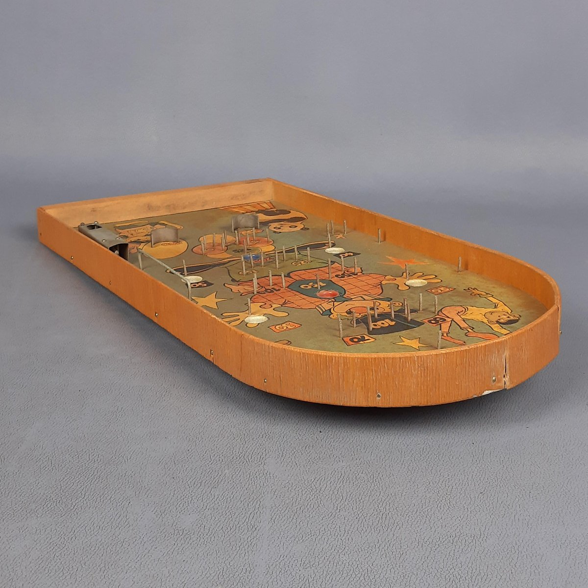 Antico flipper Bagatelle in legno e metallo a tema Circus Clown, inizio ...