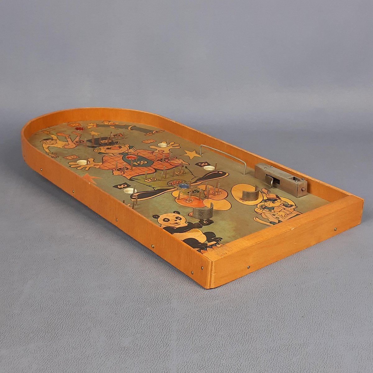Antico flipper Bagatelle in legno e metallo a tema Circus Clown, inizio ...
