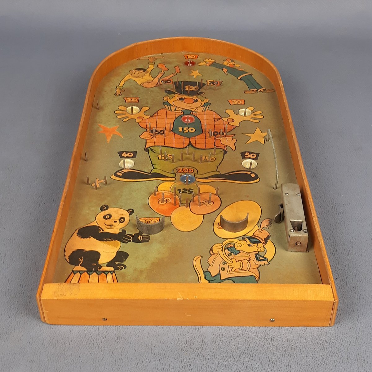 Antico flipper Bagatelle in legno e metallo a tema Circus Clown, inizio ...