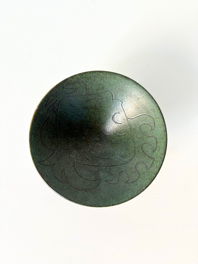 Small Green Bowl by Robert Meynard for Vallauris, 1950 for sale at Pamono