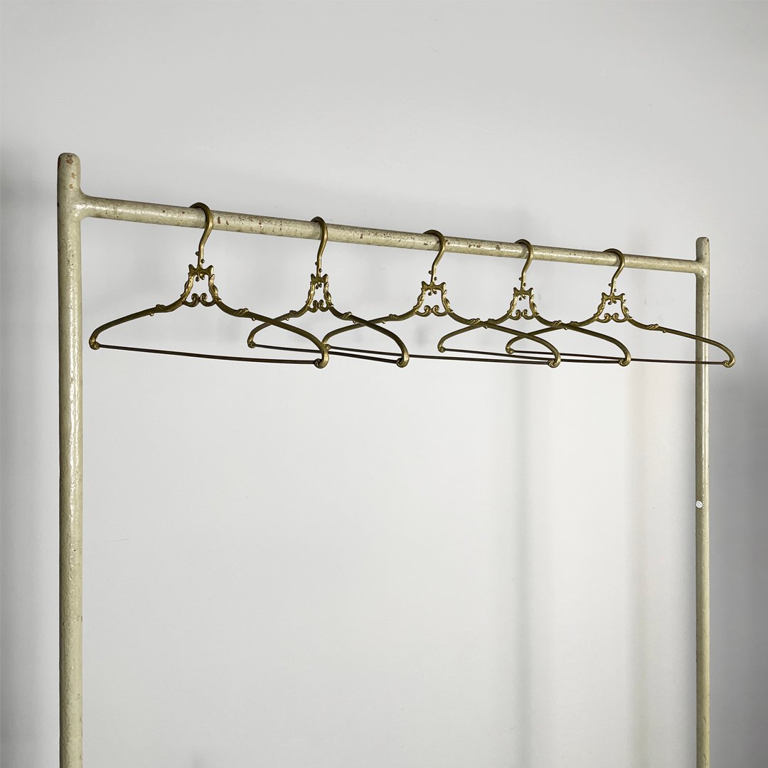 Art Nouveau Italian Decorated Brass Hangers, 1930s, Set of 5 for sale ...