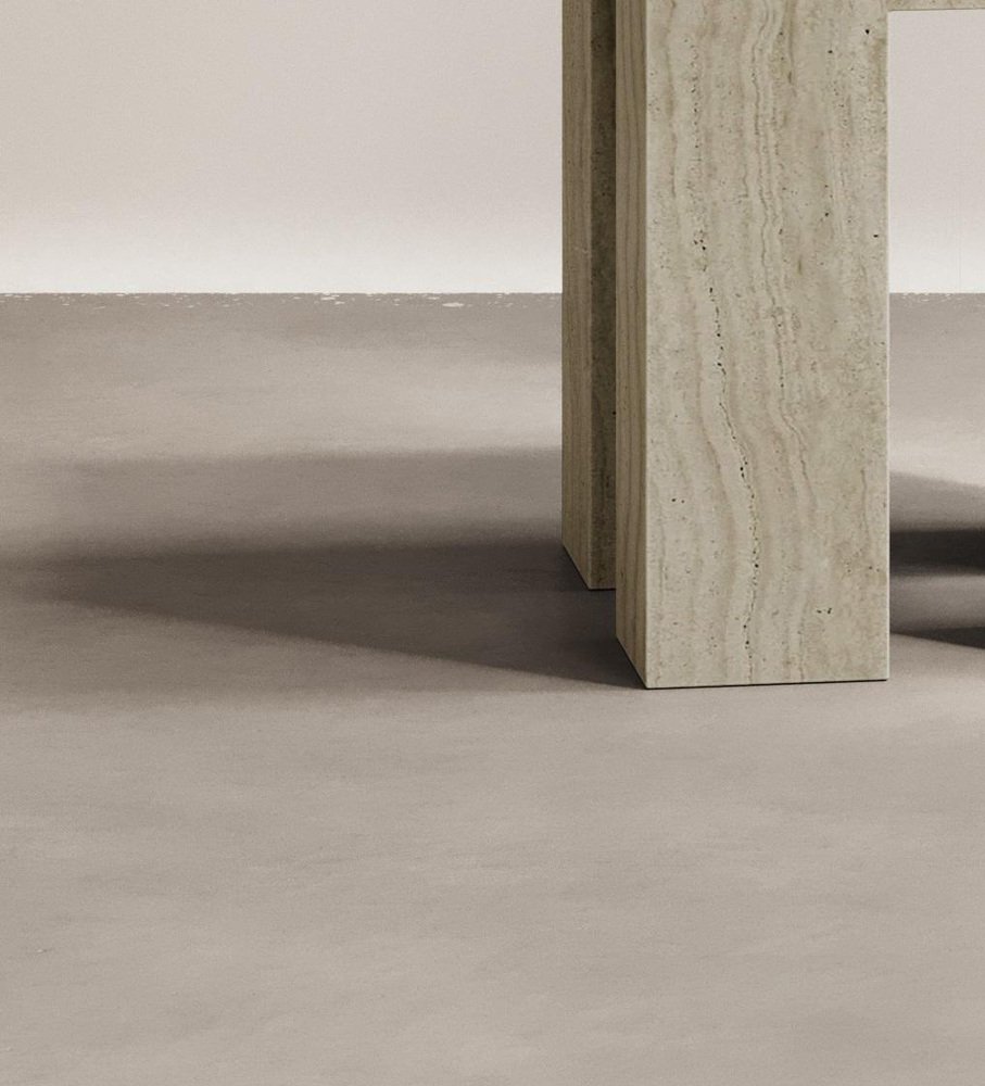 Altar Gueridon in Hand-Carved Honed Navona Travertine by Paloma ...