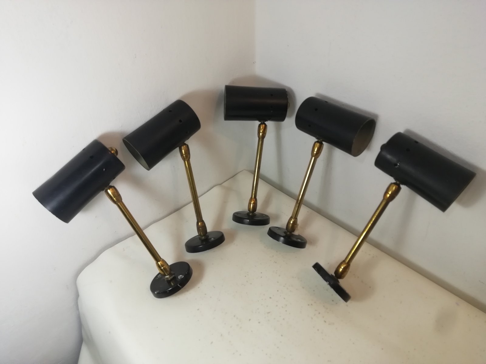 Vintage italian Double-Jointed Wall Lamps, 1950s, Set of 5 for sale at ...