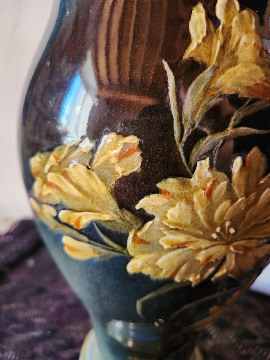 French Impressionist Ceramic Vase by A. Vincent for sale at Pamono