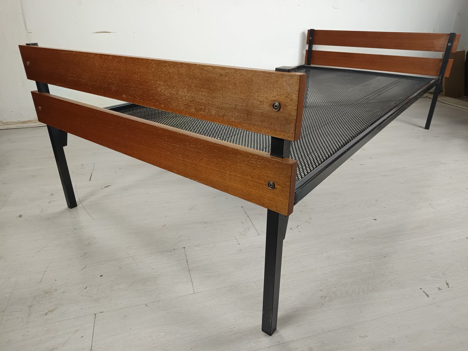 Vintage Bed in Wood, 1950s for sale at Pamono
