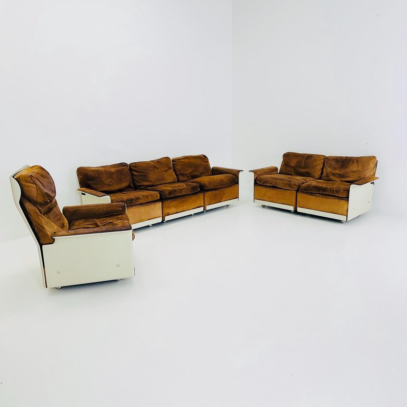 Vintage Space Age Living Room Set in Leather and Alcantara by Dieter ...
