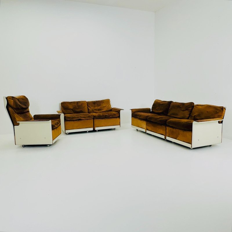 Vintage Space Age Living Room Set in Leather and Alcantara by Dieter ...