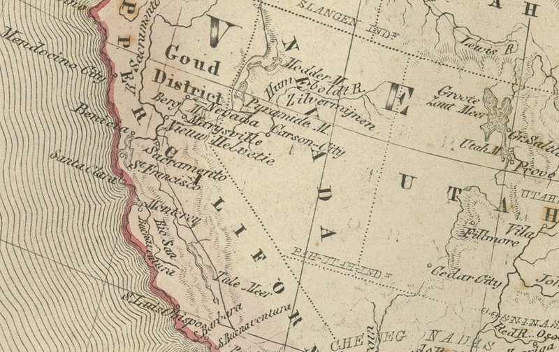 North America Map with USA, Canada and Mexico from Nieuwe Hand-Atlas ...