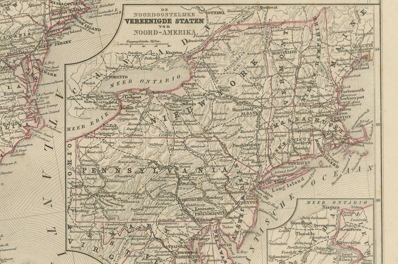 United States, Mexico & West Indies Map from Nieuwe Hand-Atlas, 1876 ...