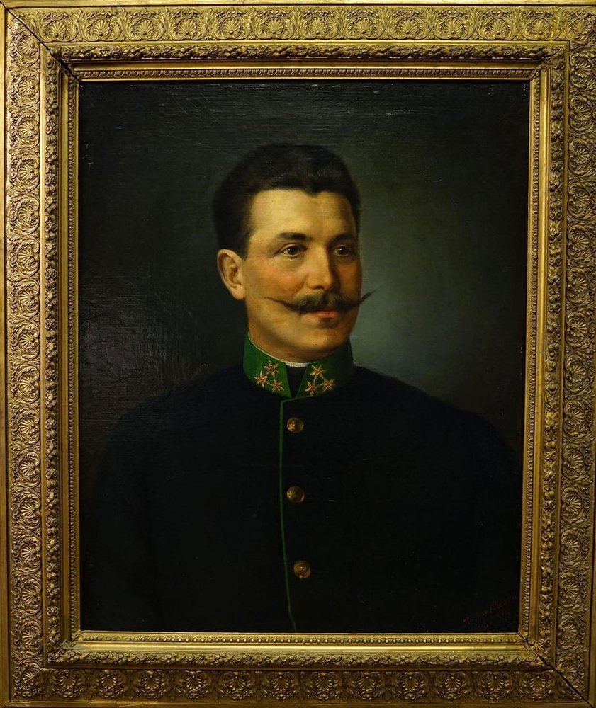 Austrian Folksy Man, Vienna, 1892, Oil Painting, Framed for sale at Pamono
