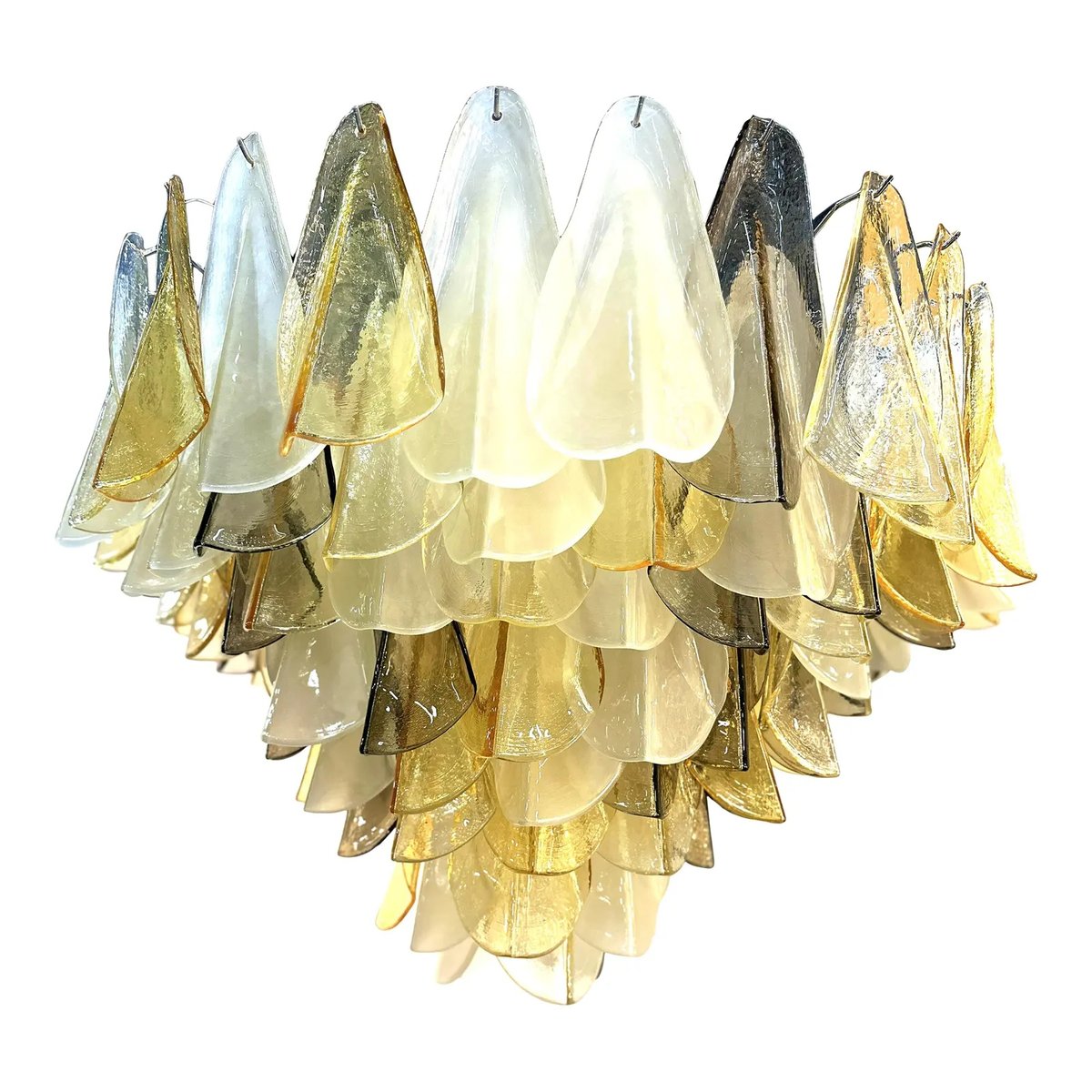 Venetian Amber and Fumè Multicolor Rondini Murano Glass Chandelier by ...