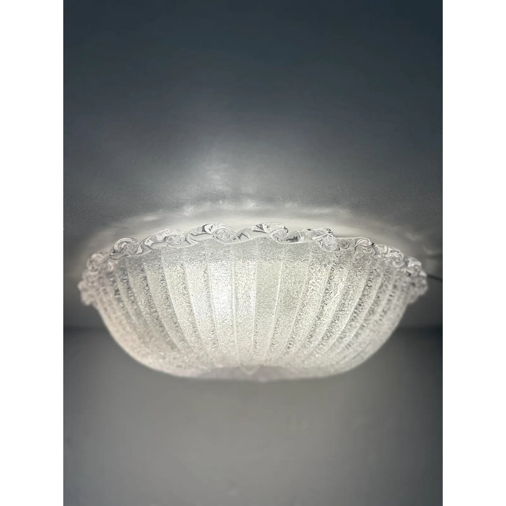 Plafón italiano tradicional de cristal de Murano Graniglia blanco de ...