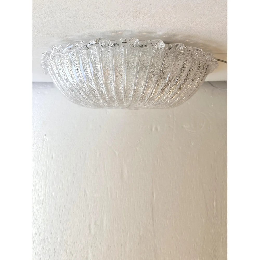 Plafón italiano tradicional de cristal de Murano Graniglia blanco de ...